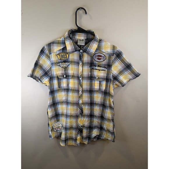 Harley-Davidson | Shirts | Harley Davidson Mens Short Sleeve Plaid ...